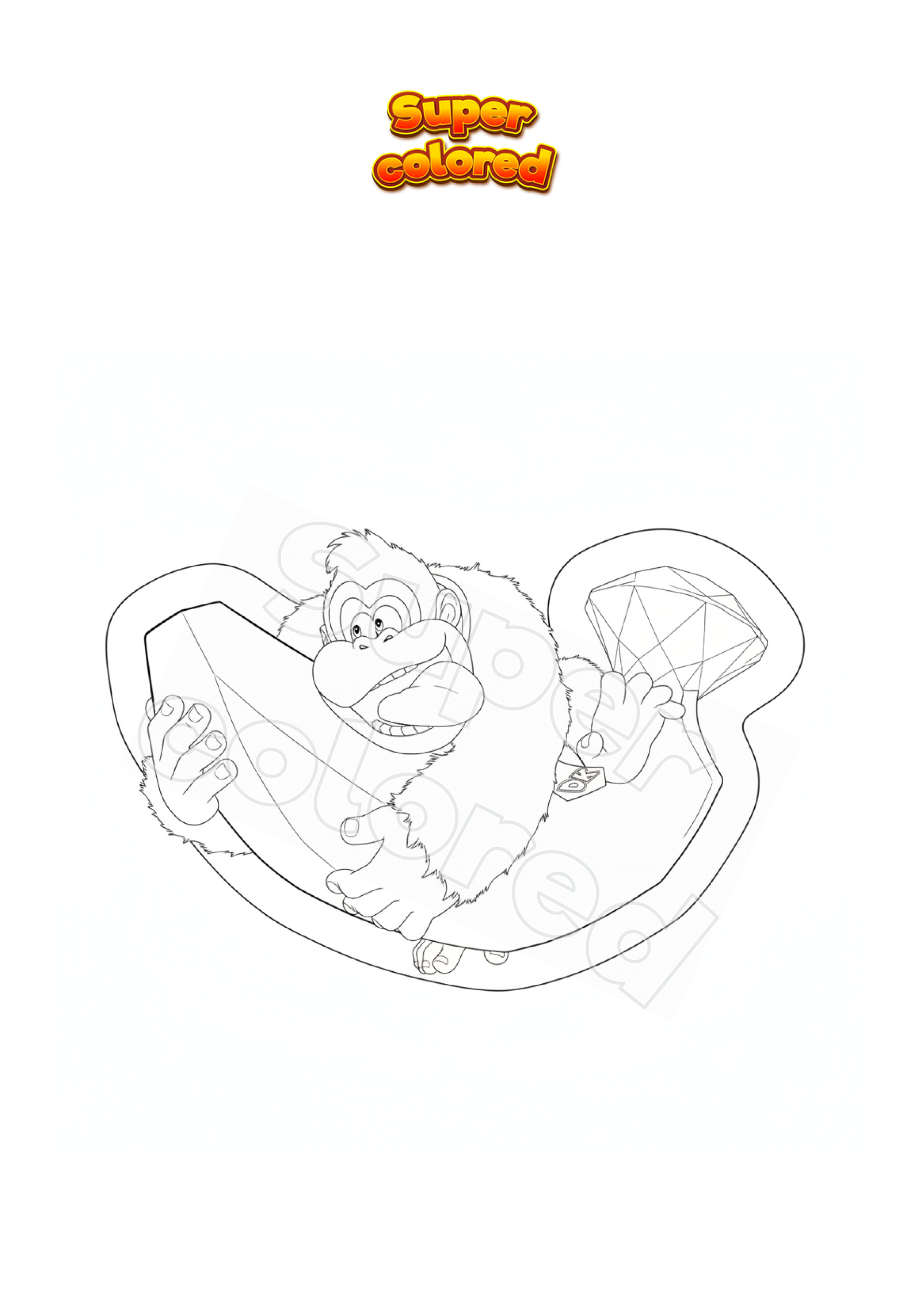 Ausmalbild Donkey Kong Bananza Faust
