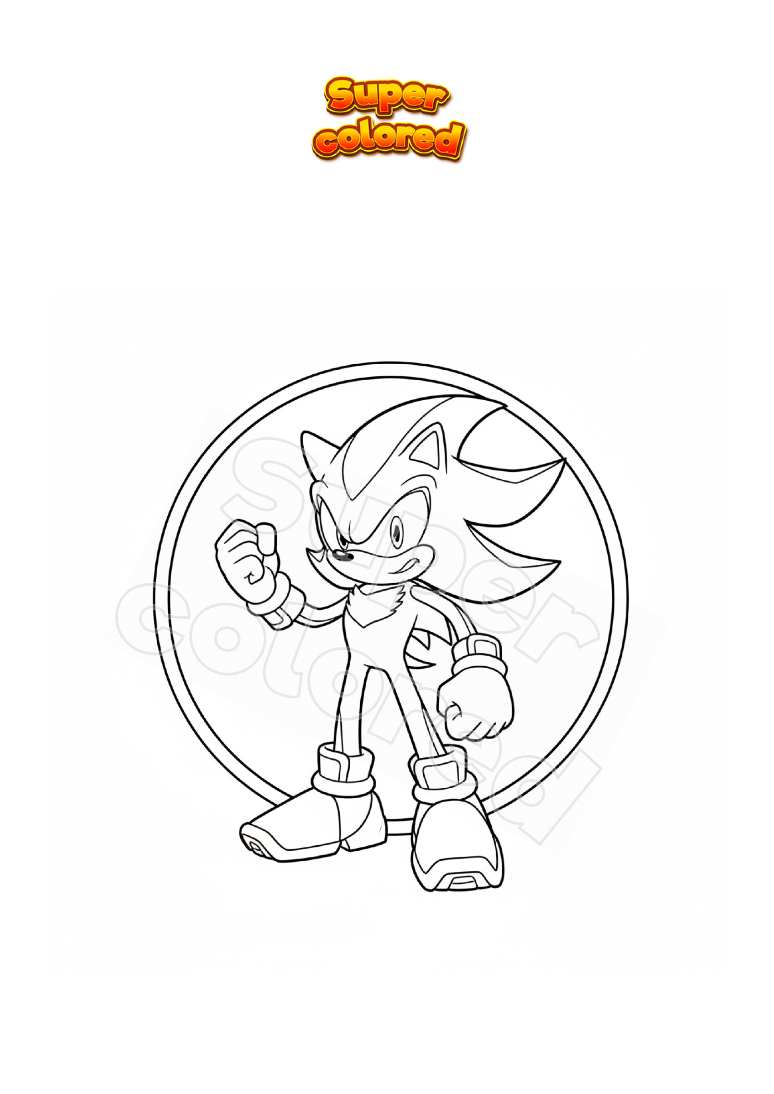 Ausmalbild Sonic the Hedgehog 3 Shadow