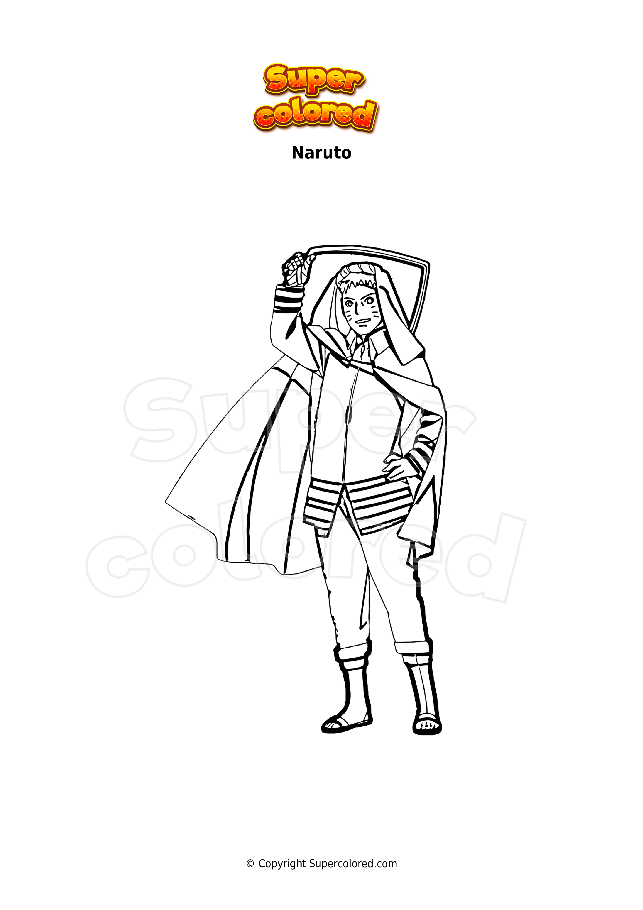 Ausmalbild Hokage Kakashi Supercolored