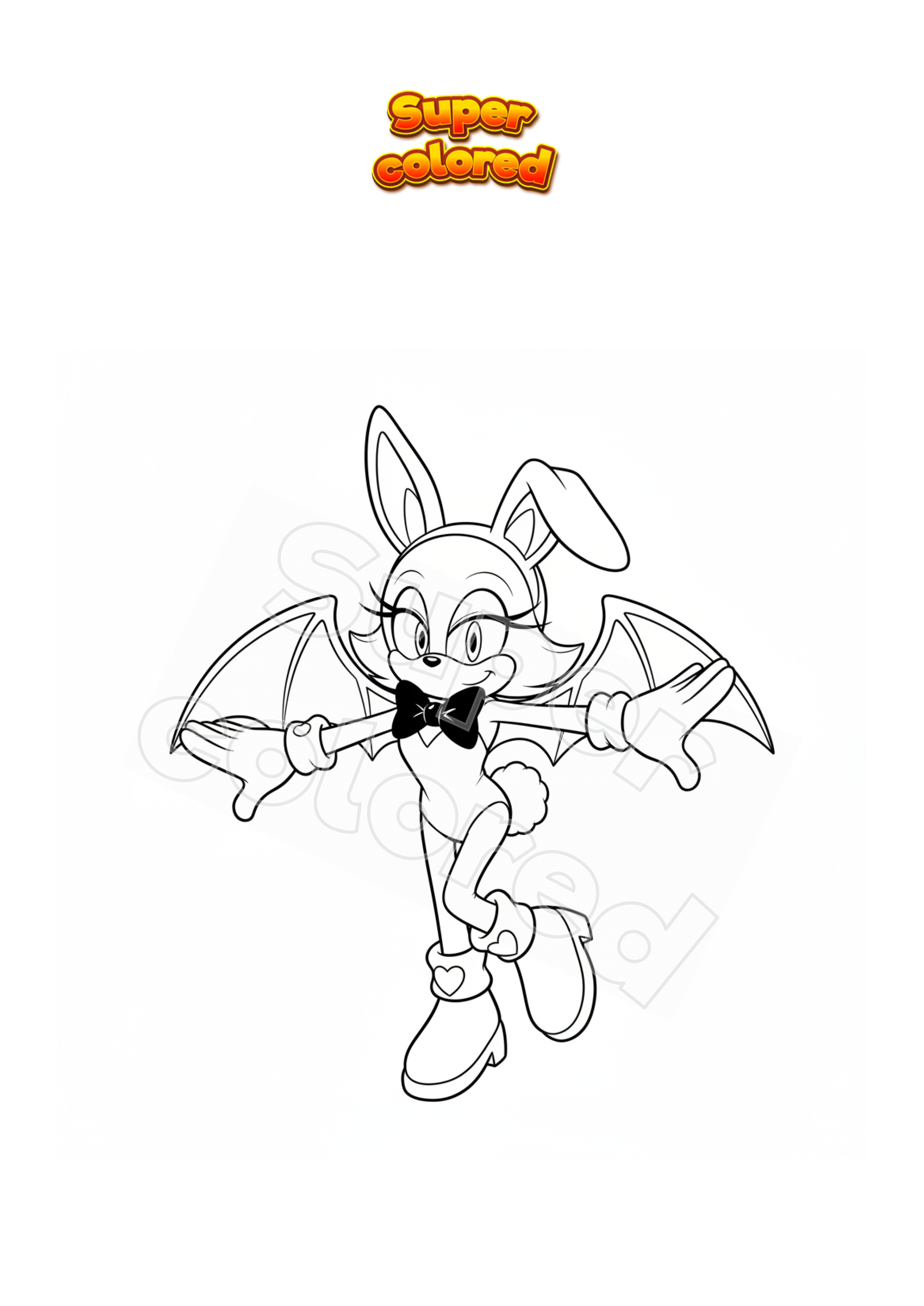 Ausmalbild Rouge the Bat Archie