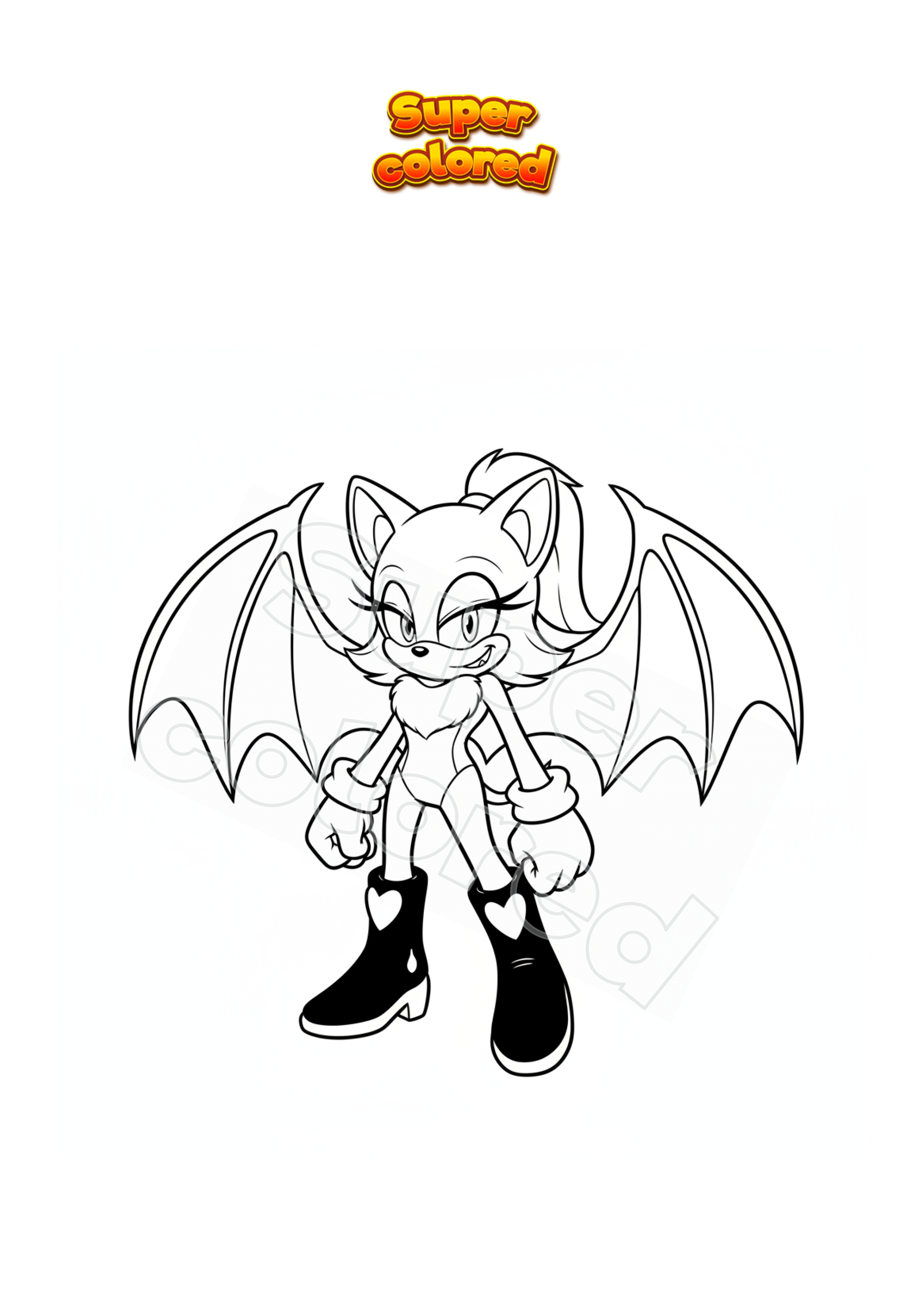 Ausmalbild Rouge the Bat Archie
