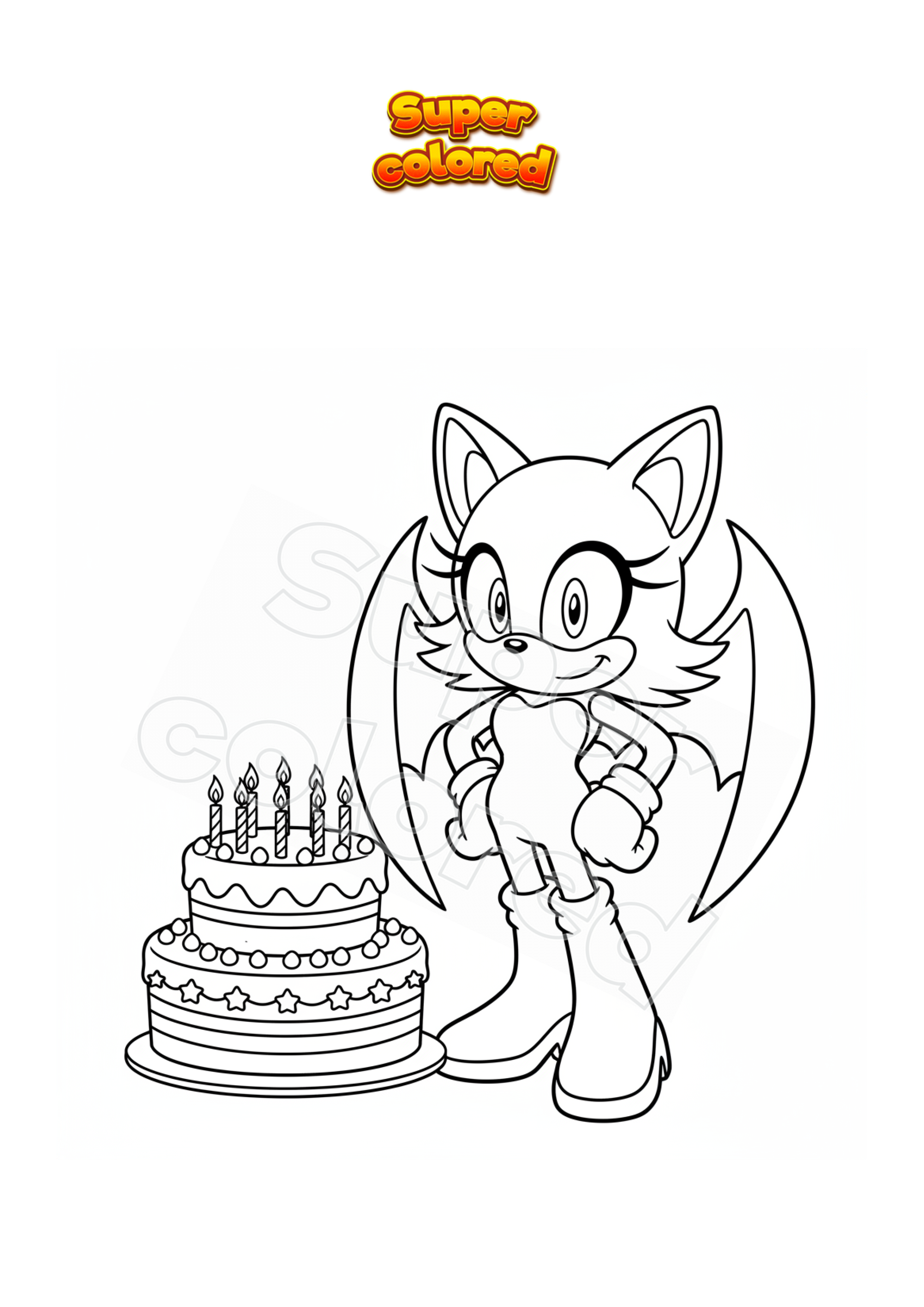Ausmalbild Rouge the Bat Archie