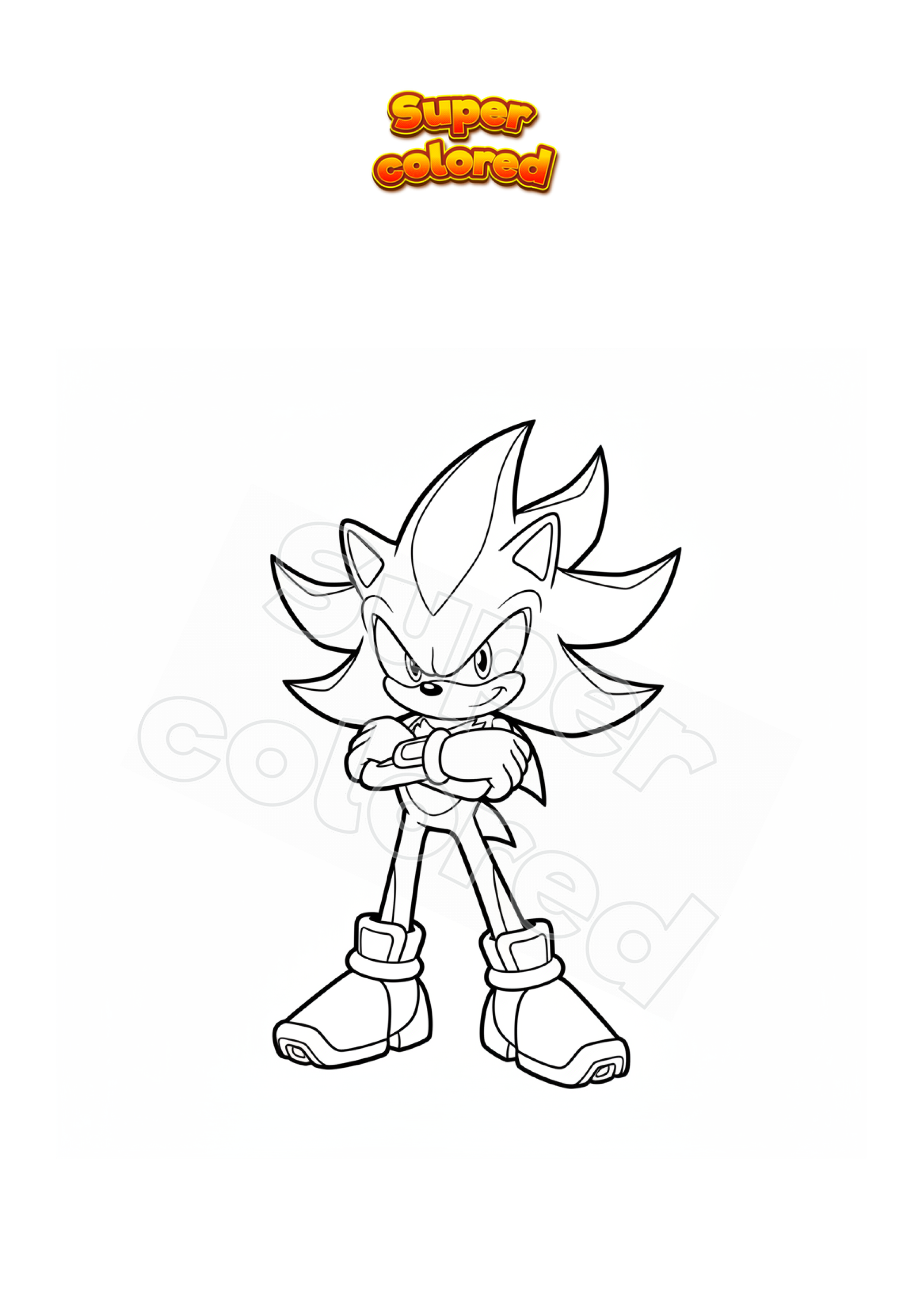 Ausmalbild Sonic the Hedgehog 3 Shadow