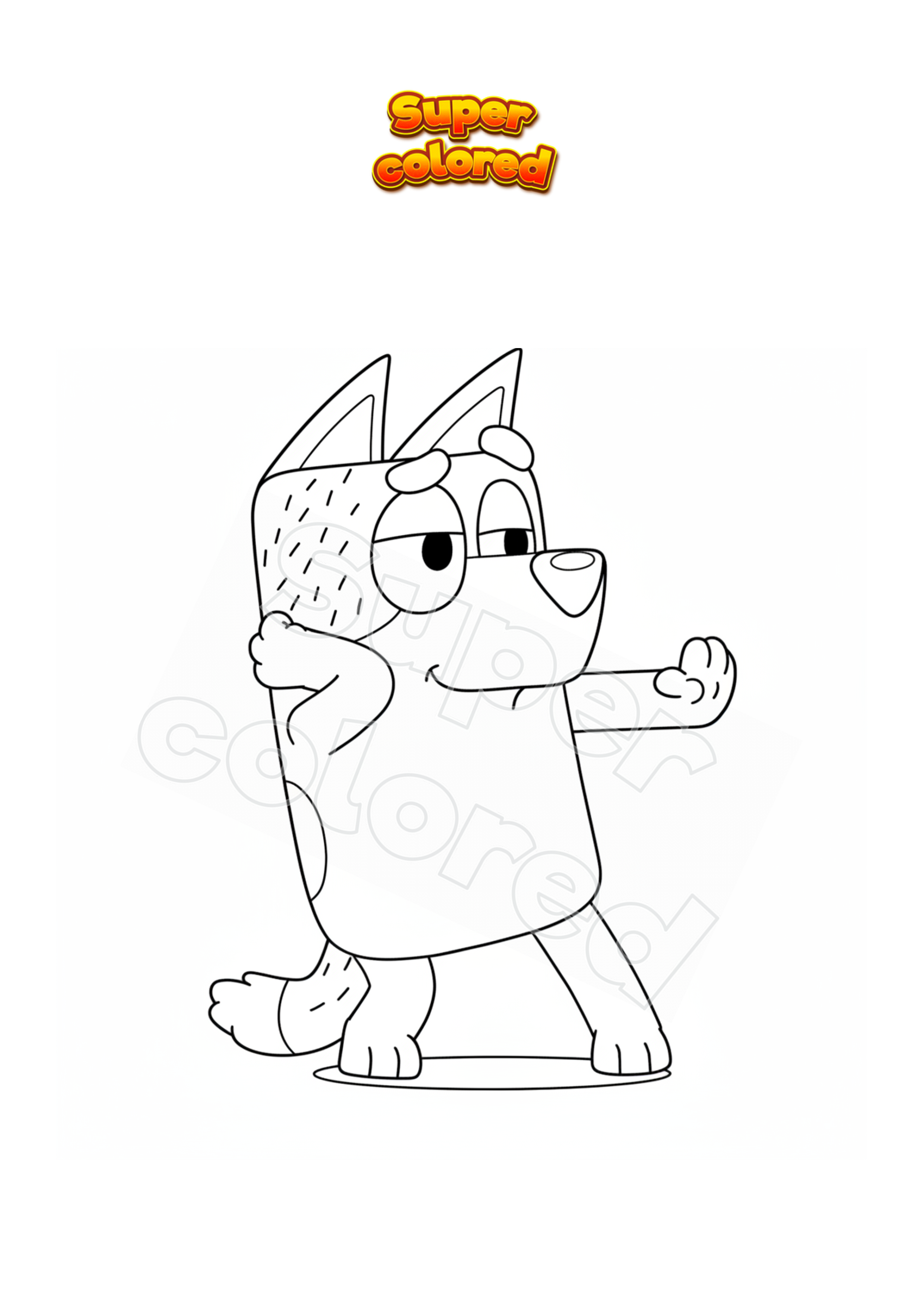 Coloriage Le père de Bluey