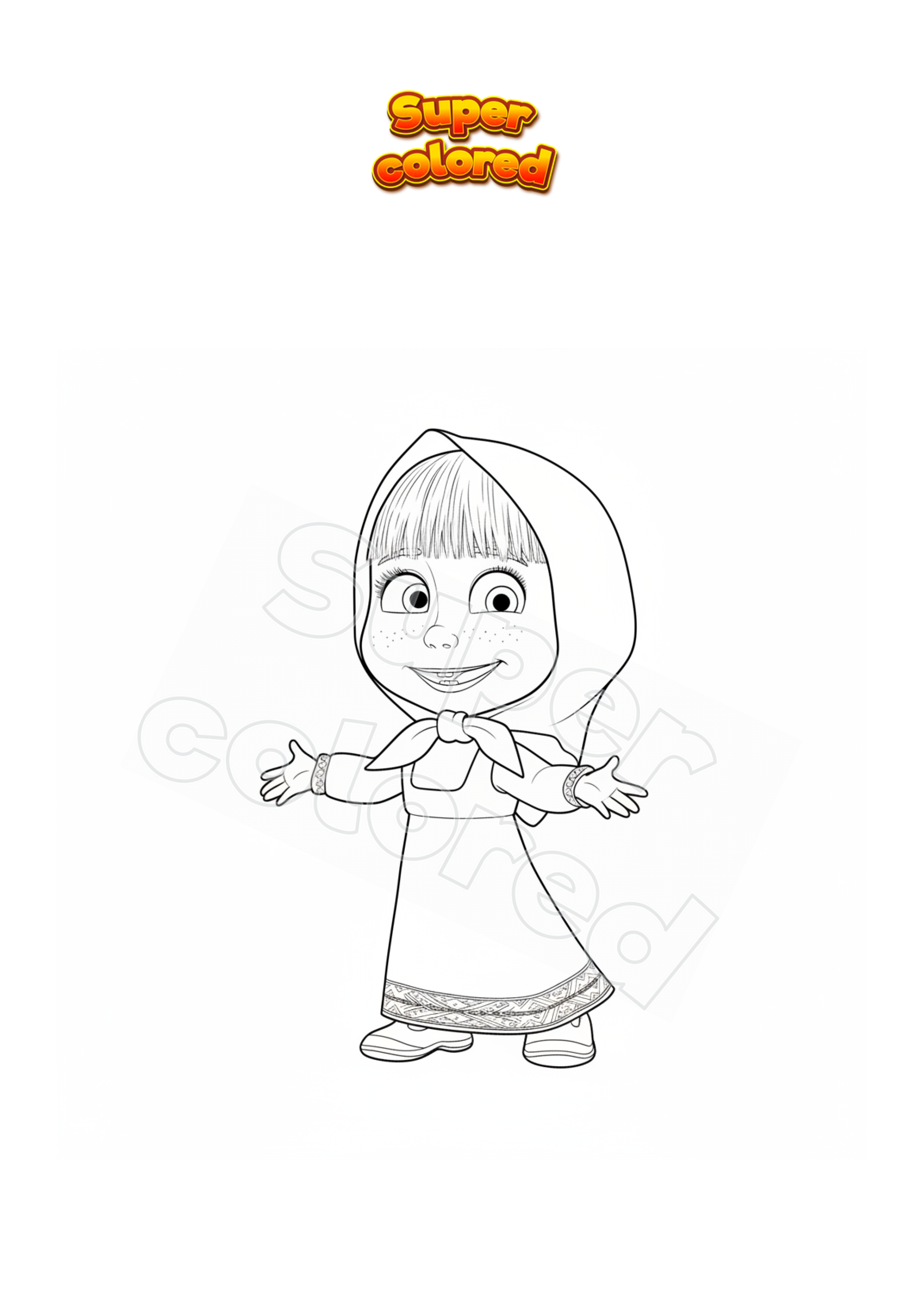 Coloriage Masha dans Masha et Michka