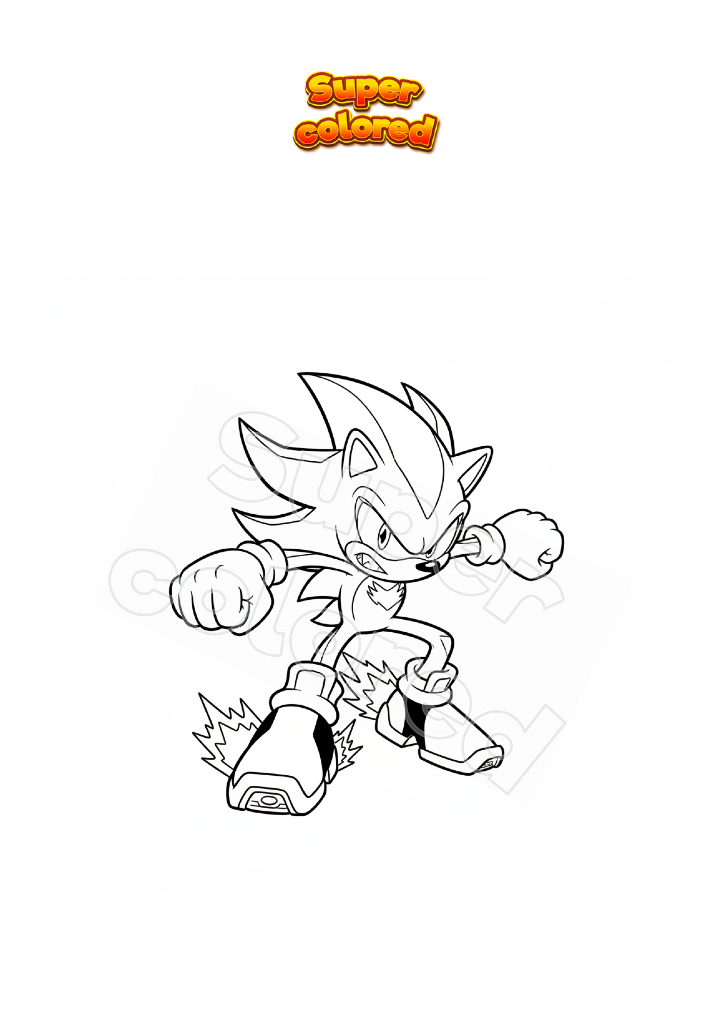 Coloriage Sonic le Hérisson 3 Shadow
