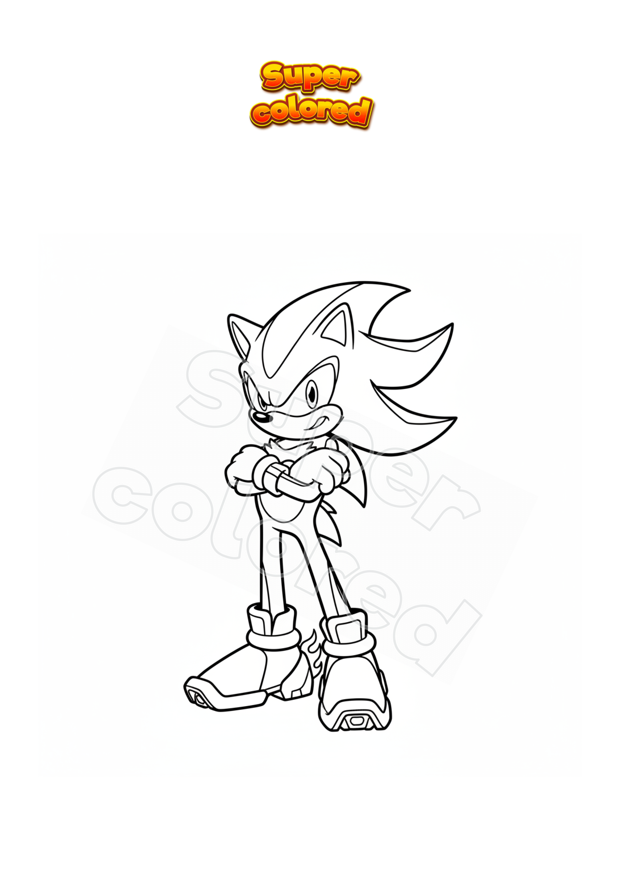 Coloriage Sonic le Hérisson 3 Shadow