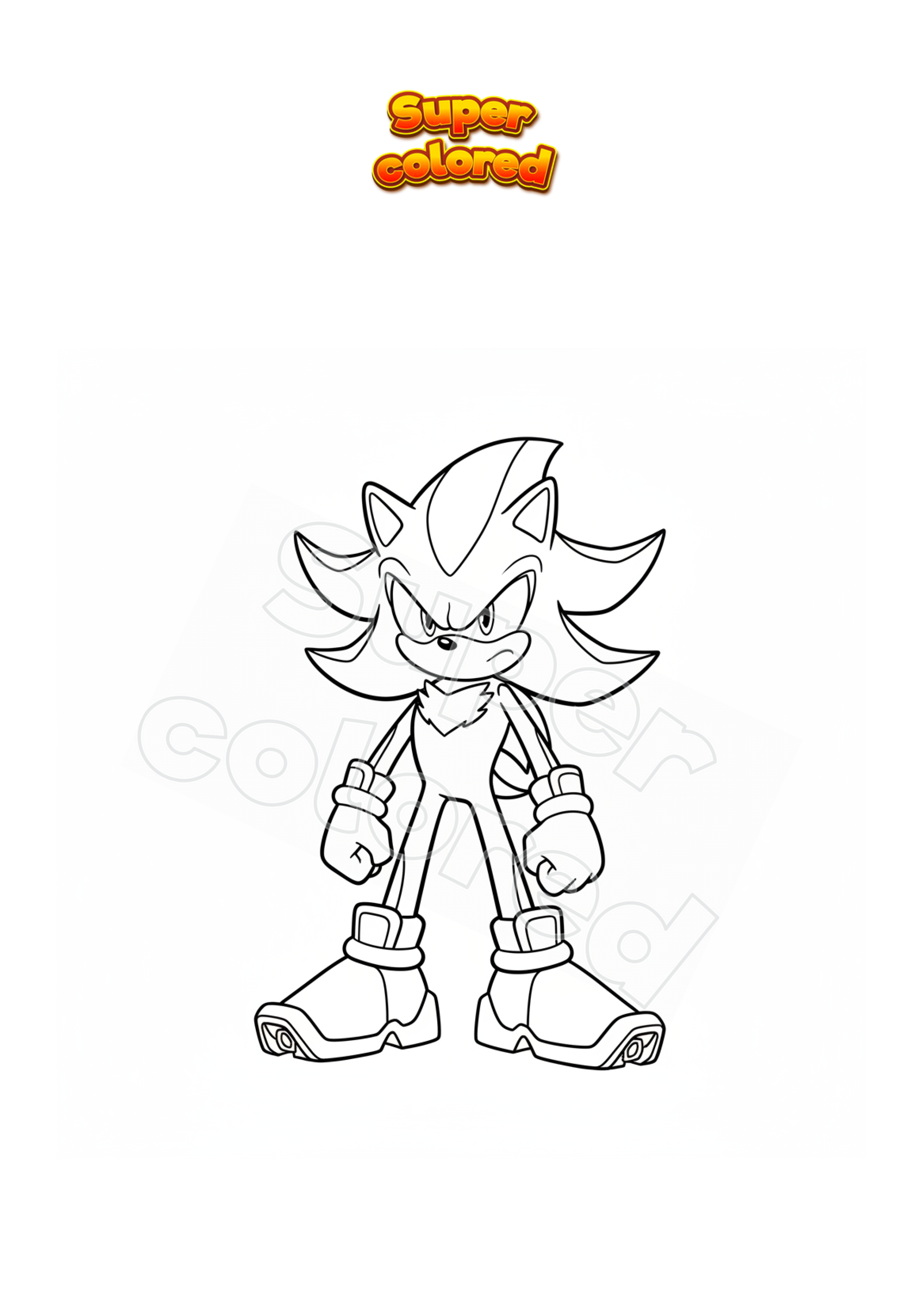 Coloriage Sonic le Hérisson 3 Shadow