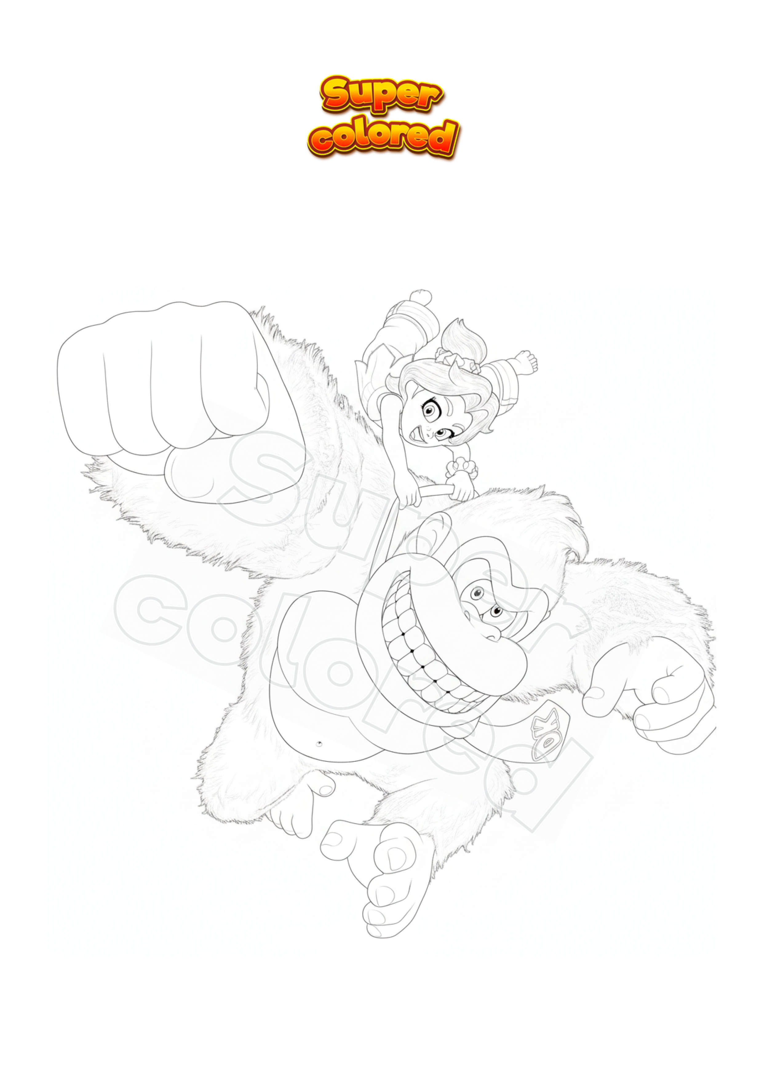 Coloring page Pauline sings Donkey Kong Bananza