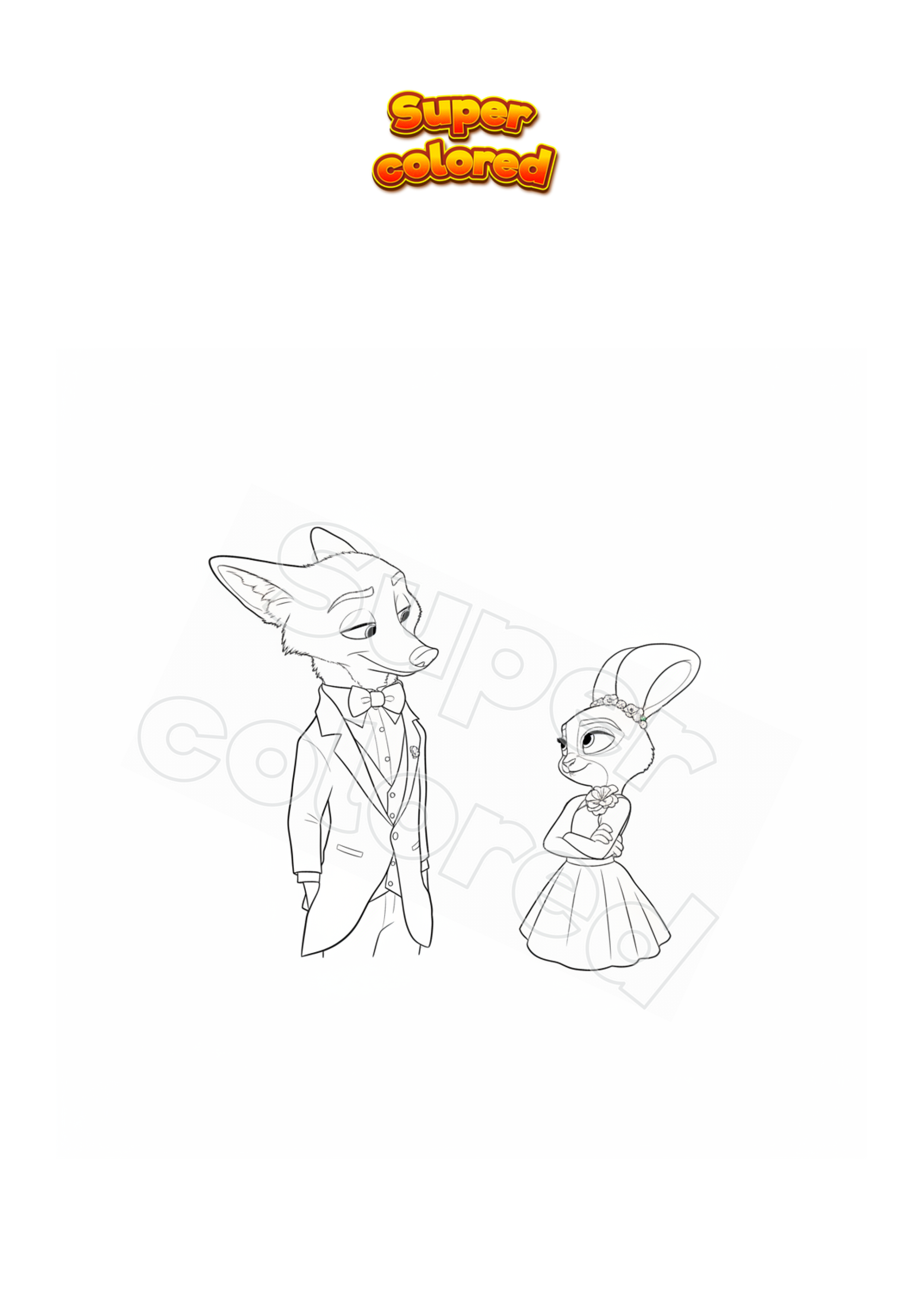 Coloring page Judy Nick Gary De Snake Zootopia 2