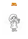Coloring page Little girl showing thumb up - Supercolored.com