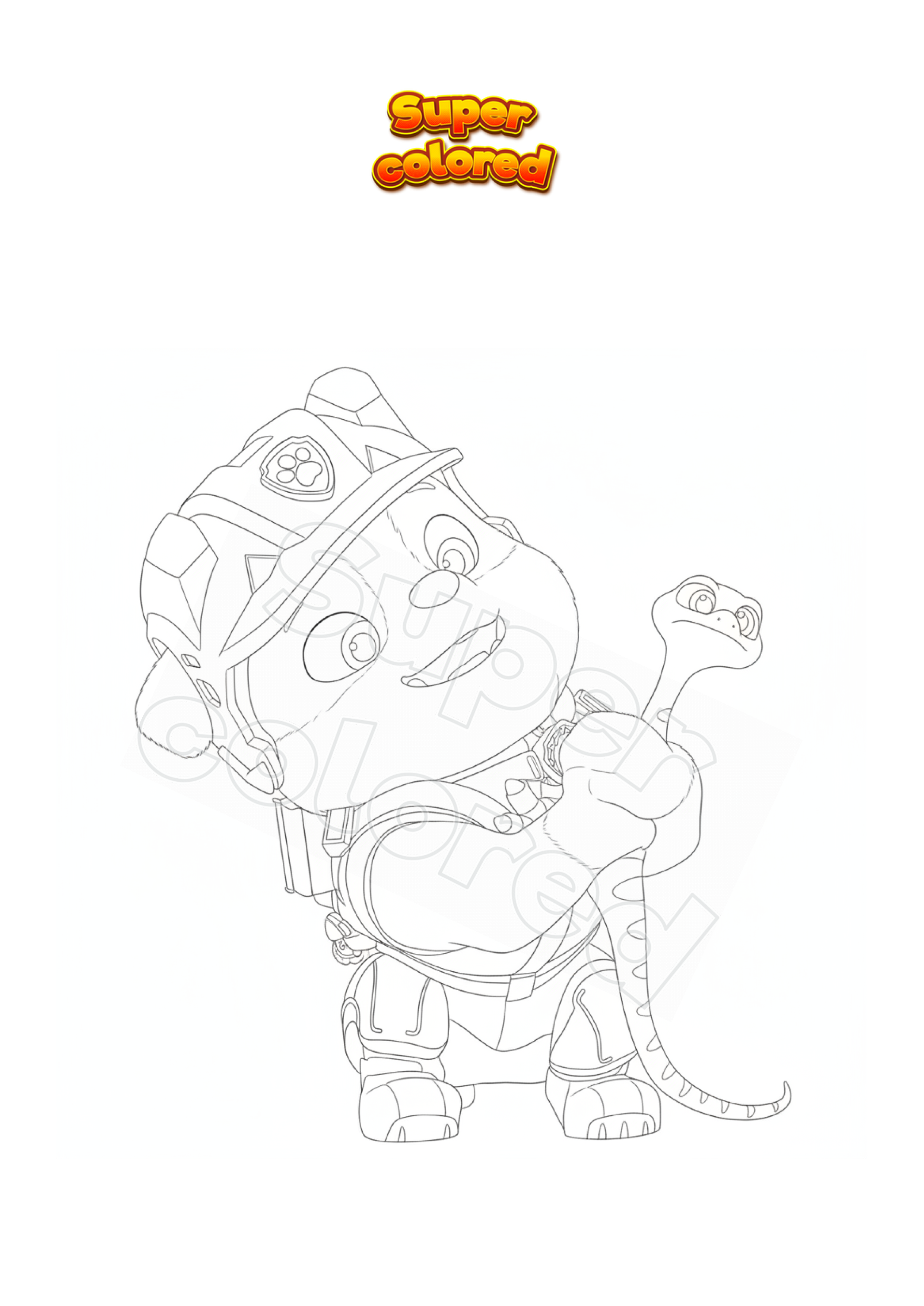 Coloring page Tyrannosaurus PAW Patrol The Dino Movie