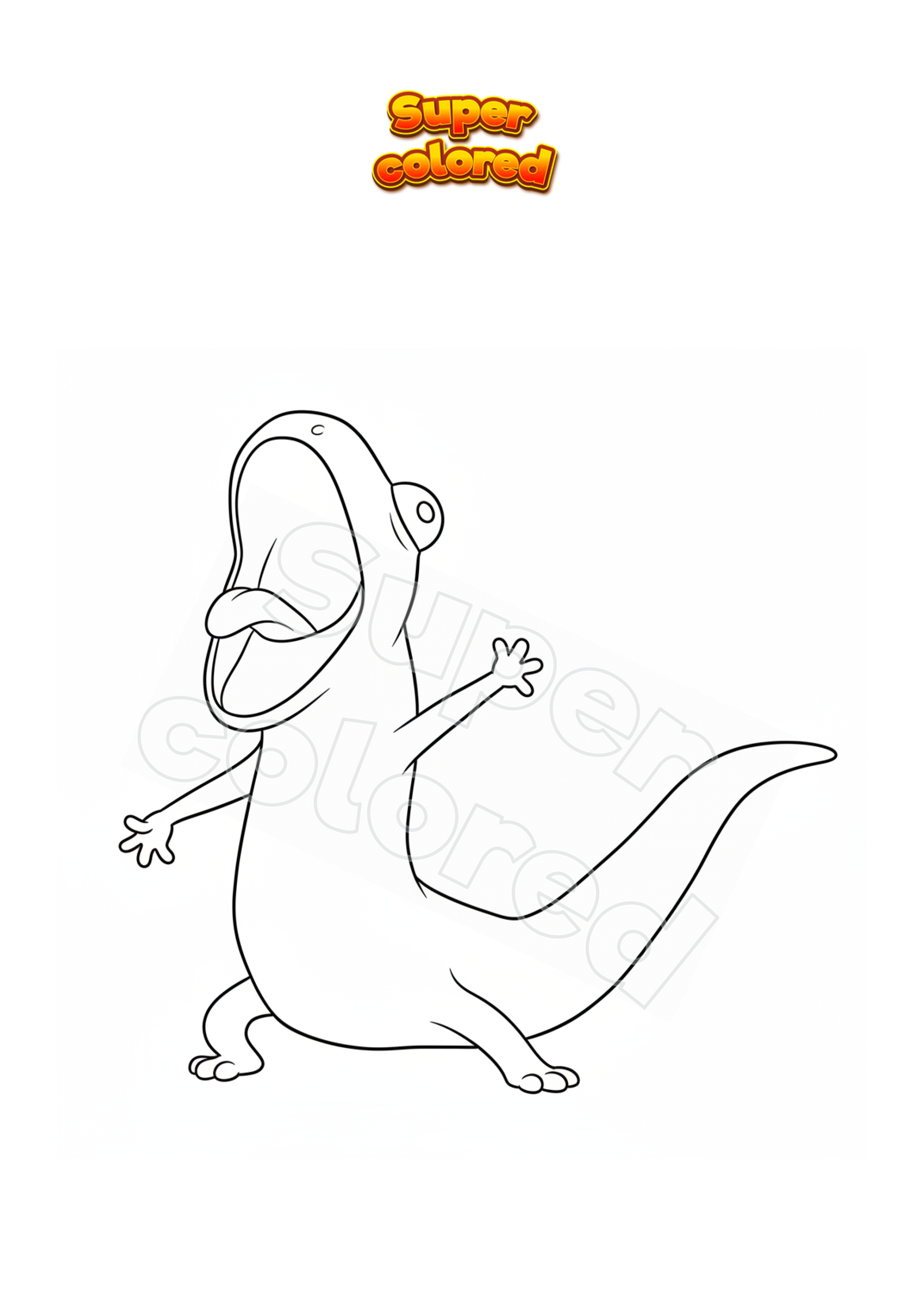 Coloring page Tom Lizard Hoppers screams