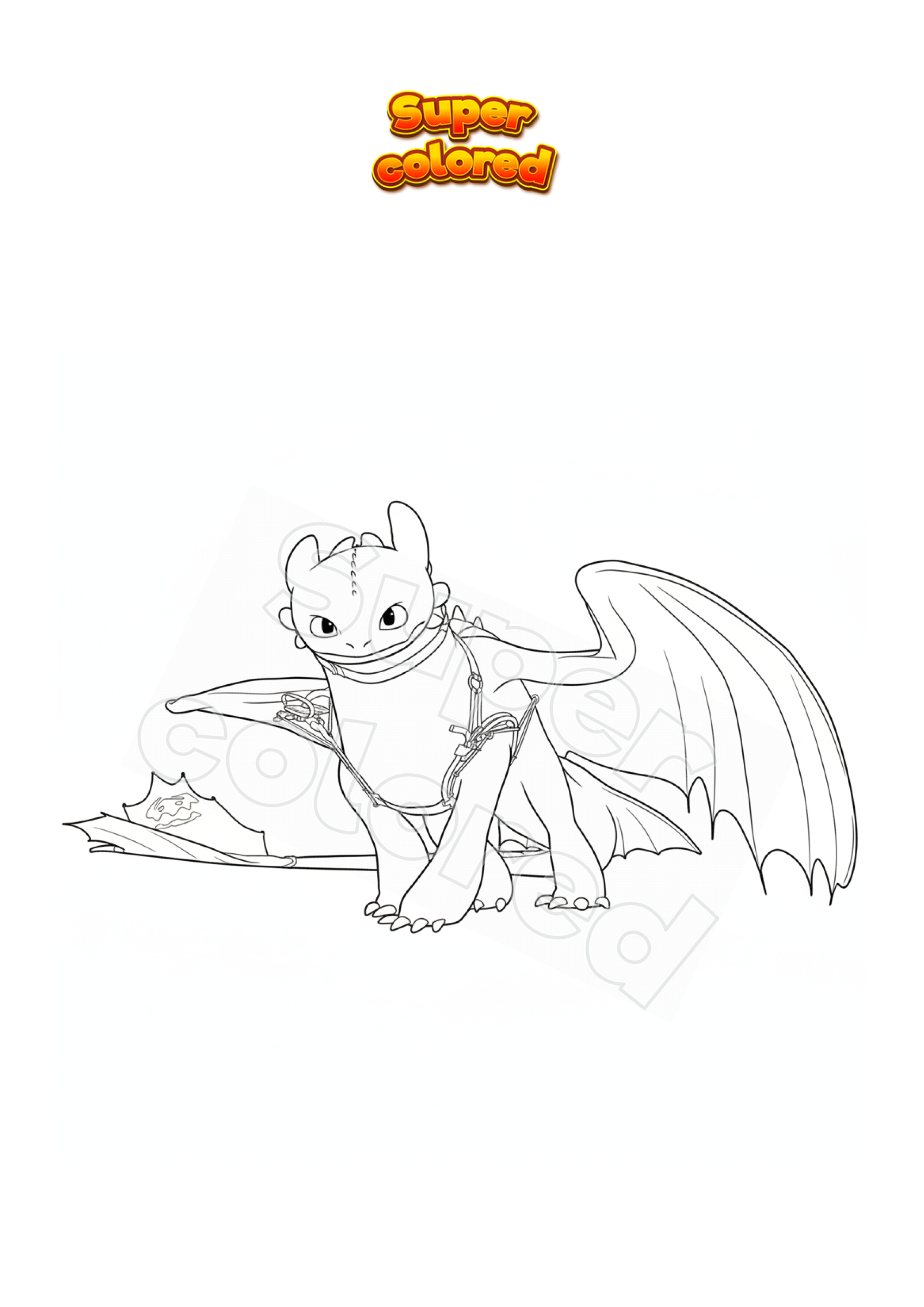 Coloring page Toothless in How to Train Your Dragon