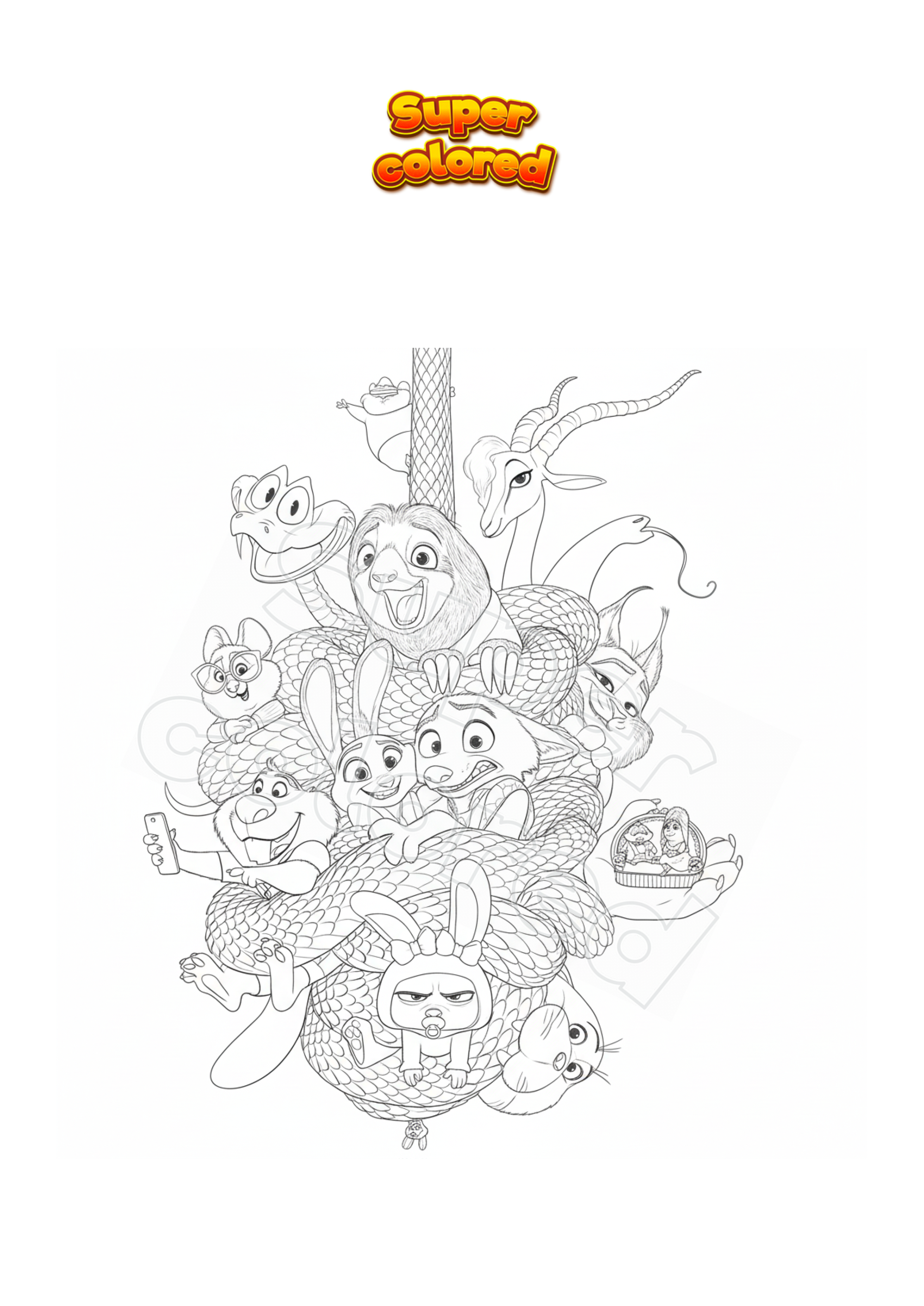 Coloring page Judy Nick Zootopia 2