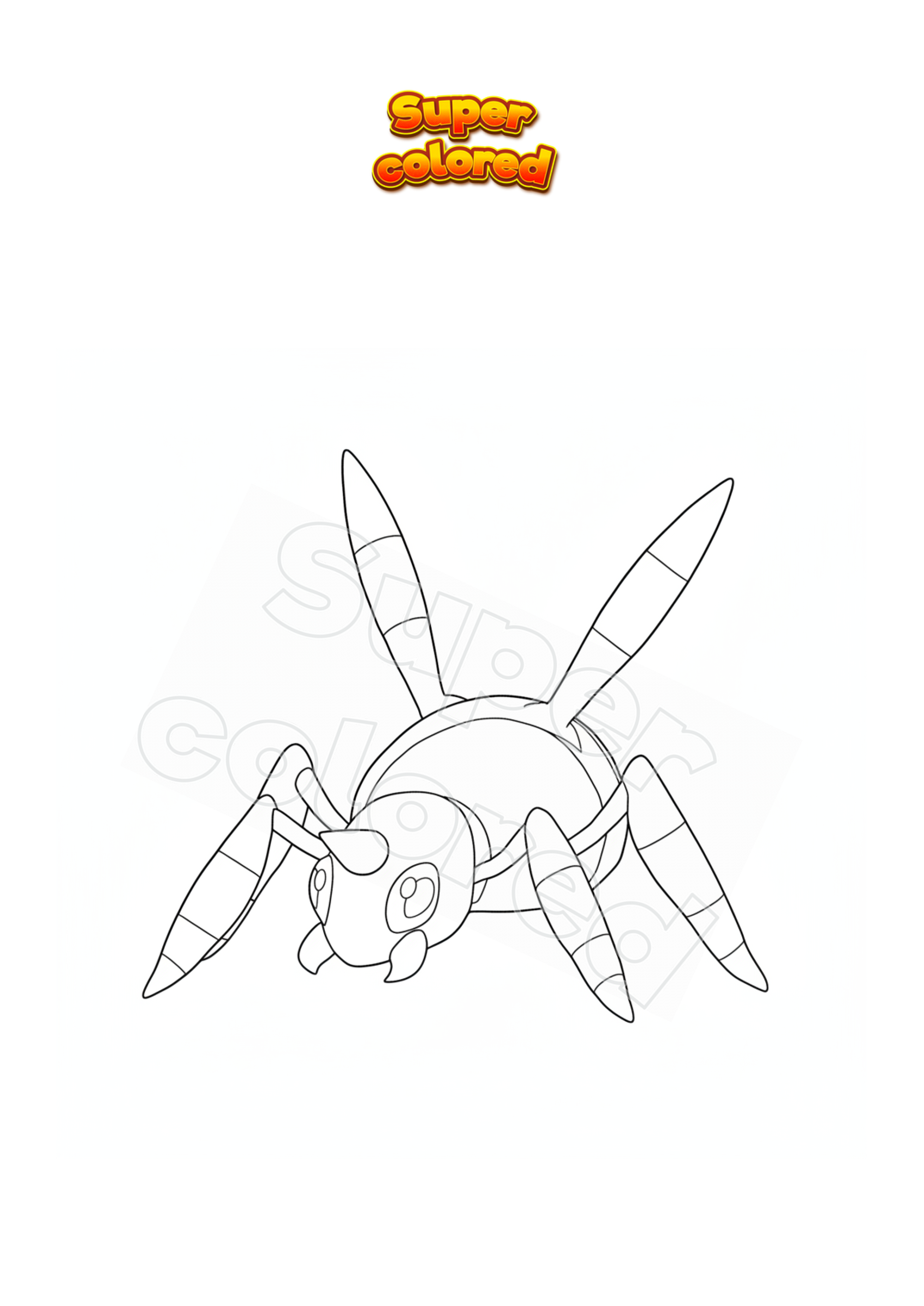 Dibujo para colorear Ariados Pokemon Pokopia