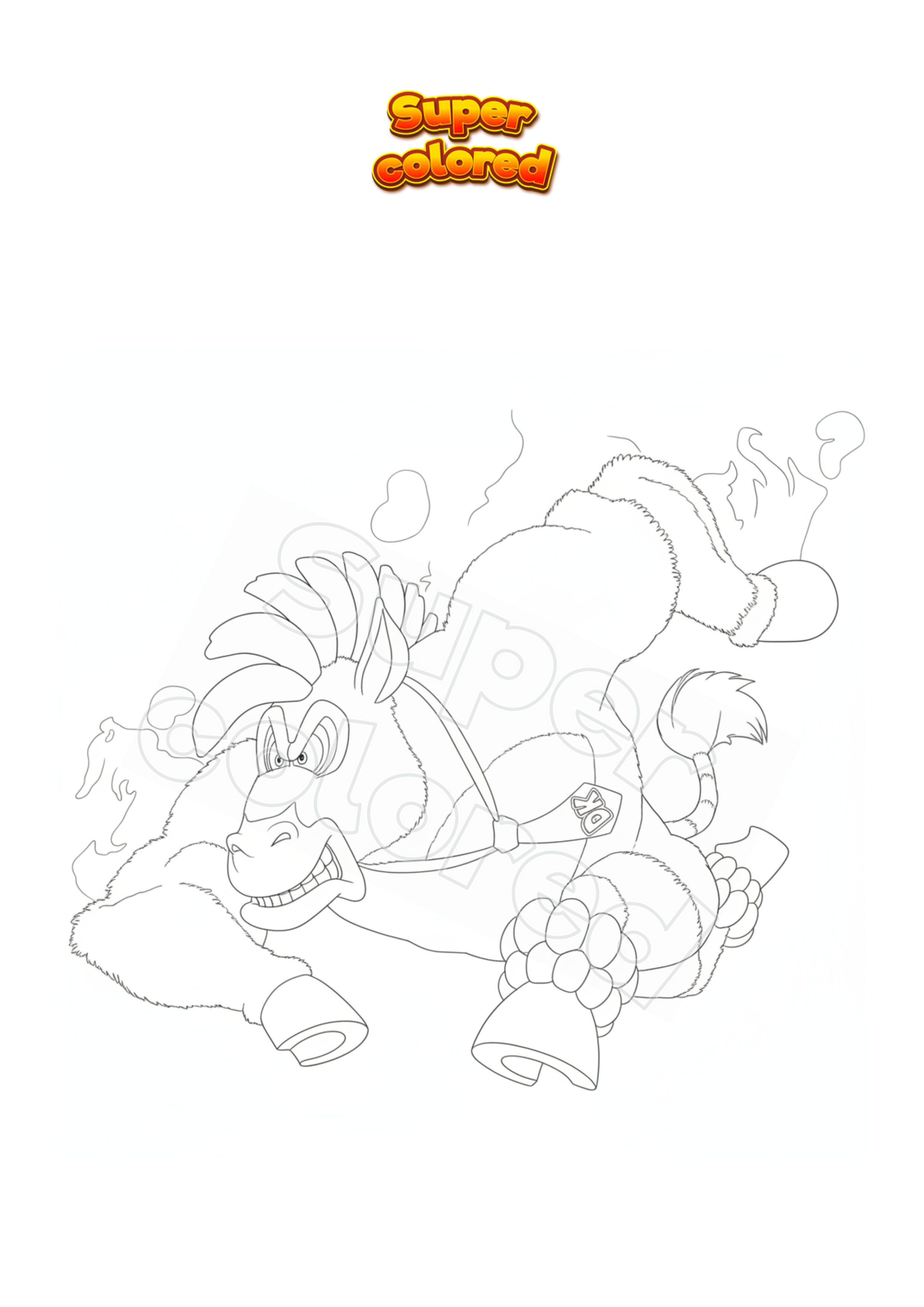 Dibujo para colorear Donkey Kong Bananza ataca