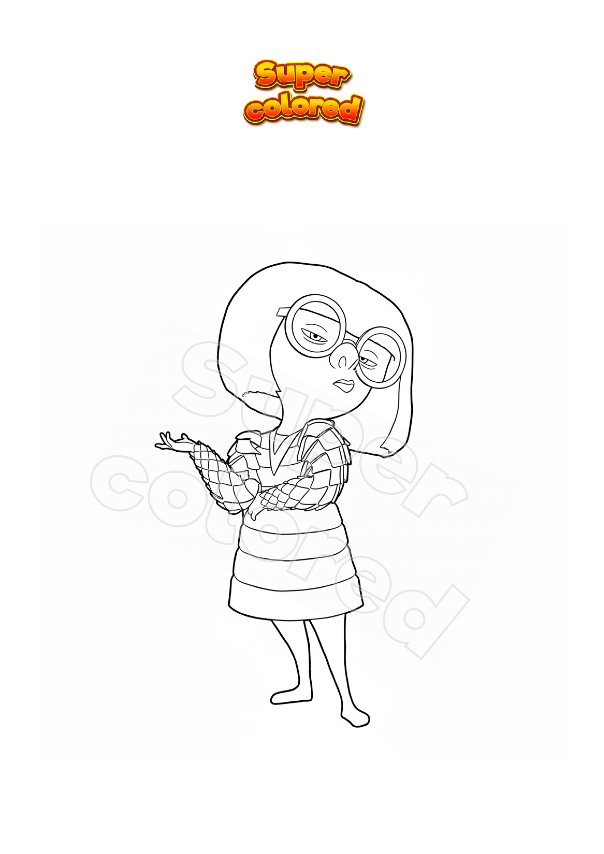 Dibujo para colorear Patadas de Elastigirl