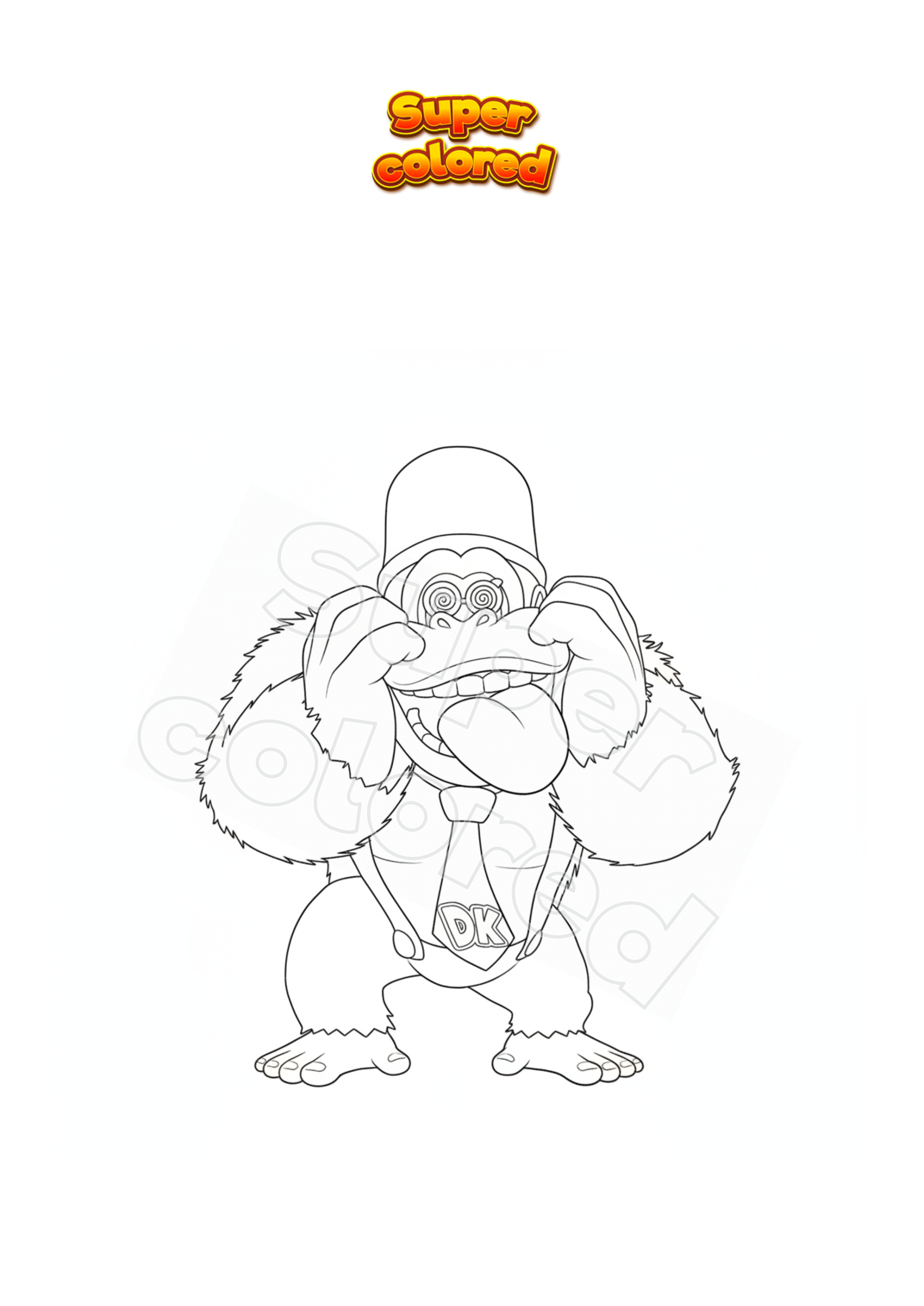 Dibujo para colorear Pauline con Donkey Kong