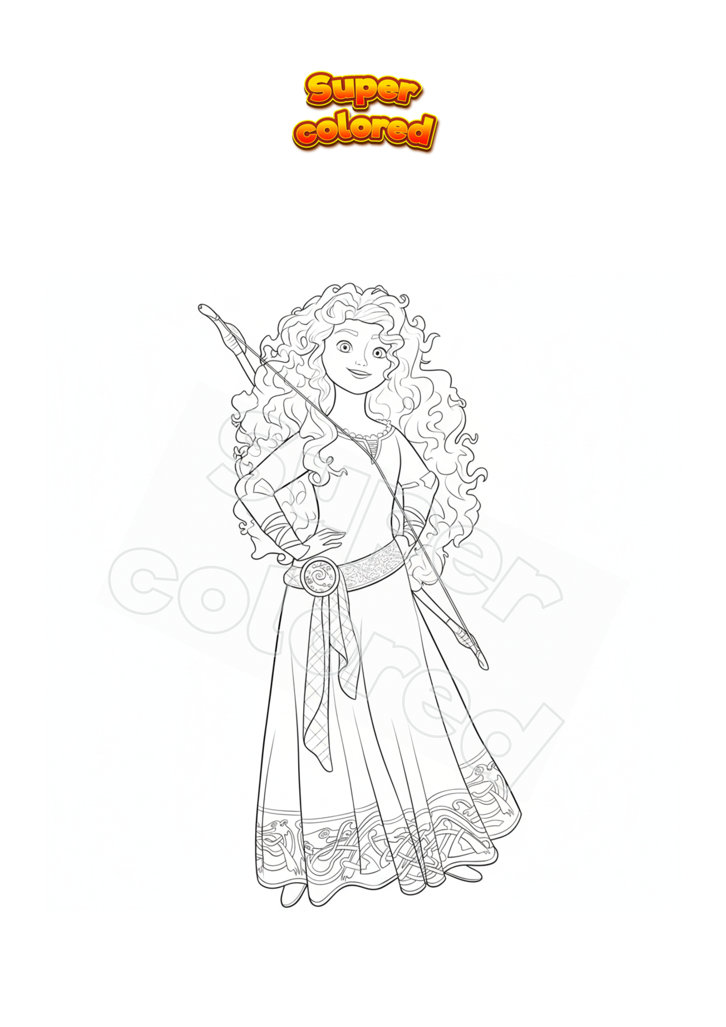 Dibujo para colorear Los hermanos de Merida Brave