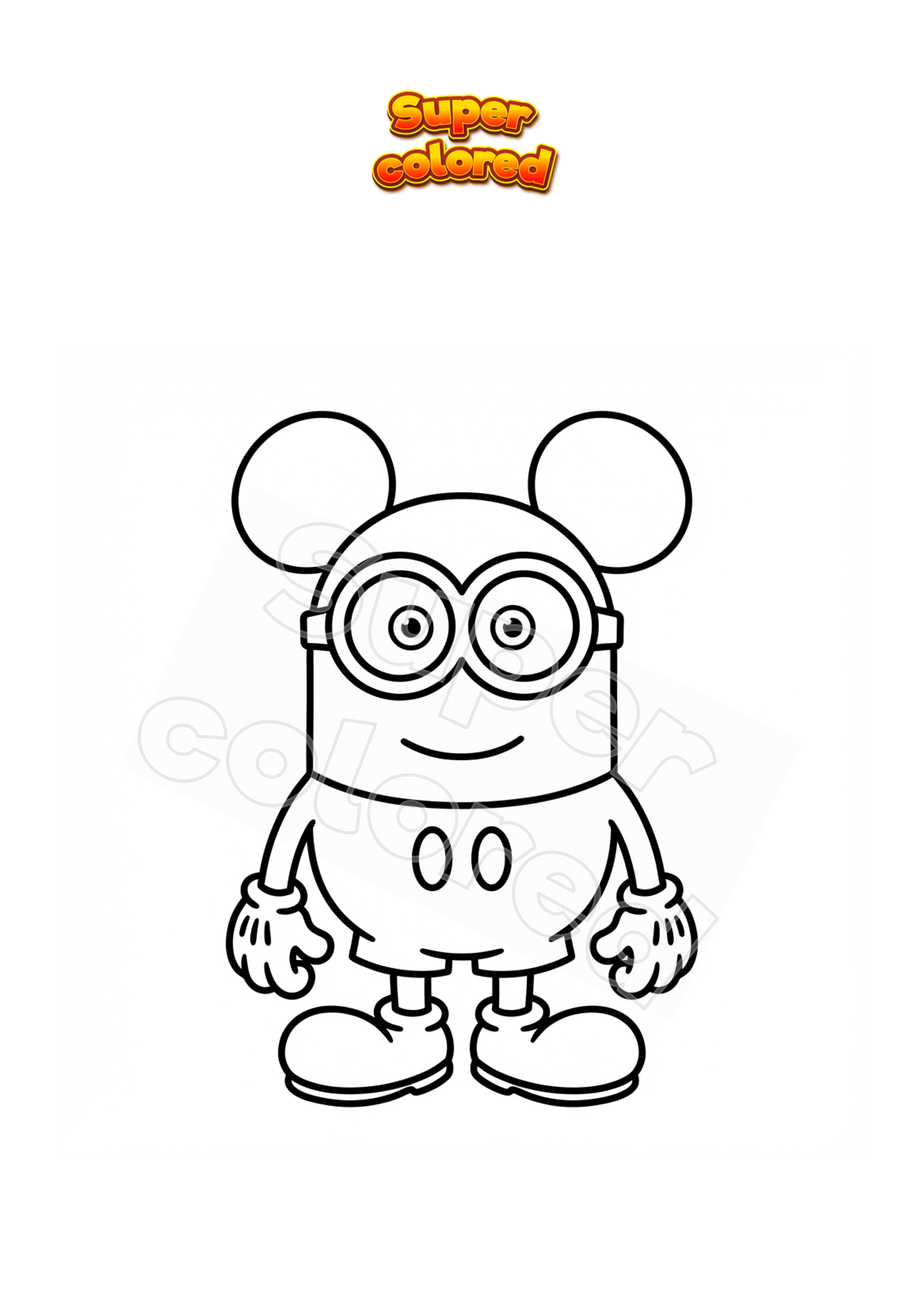 Dibujo para colorear Minion de Mickey Mouse