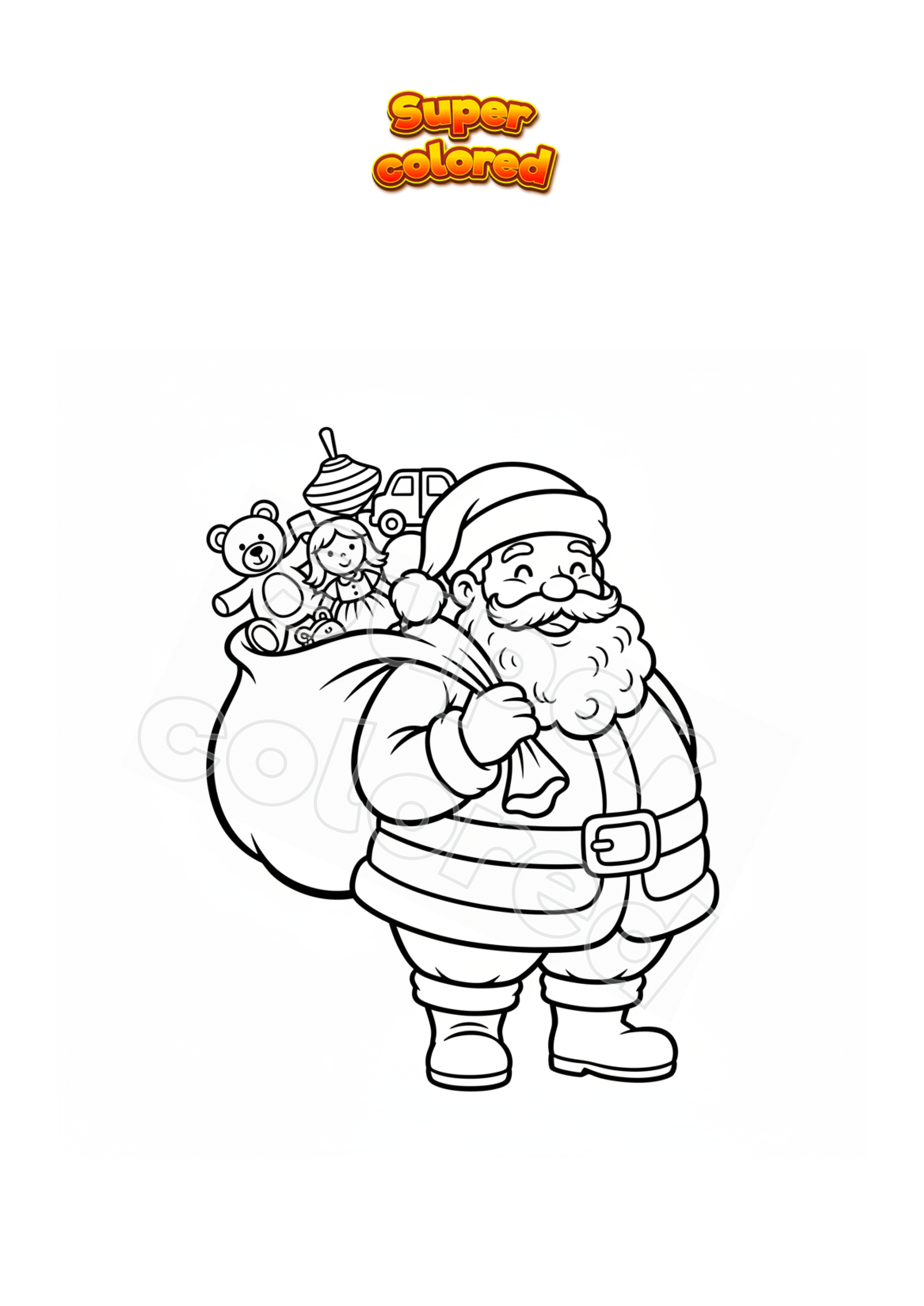 Dibujo para colorear Gorro de Papá Noel con elfos - Supercolored.com