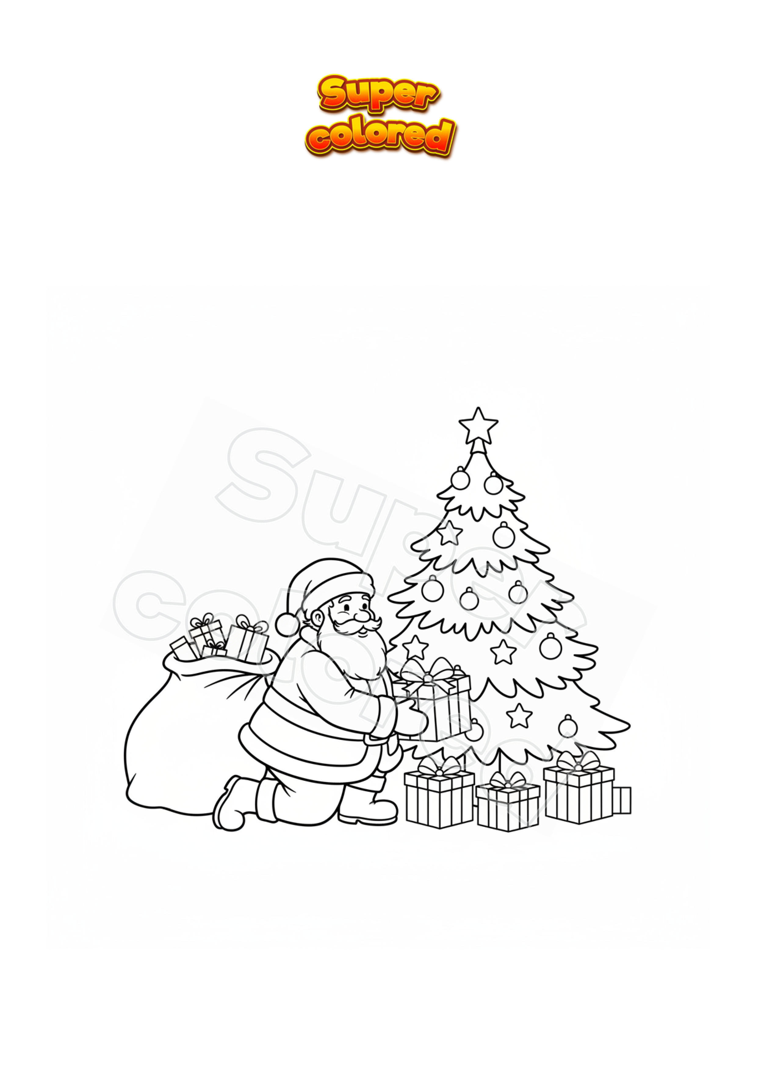 Dibujo para colorear Carta a Papá Noel para escribir - Supercolored.com