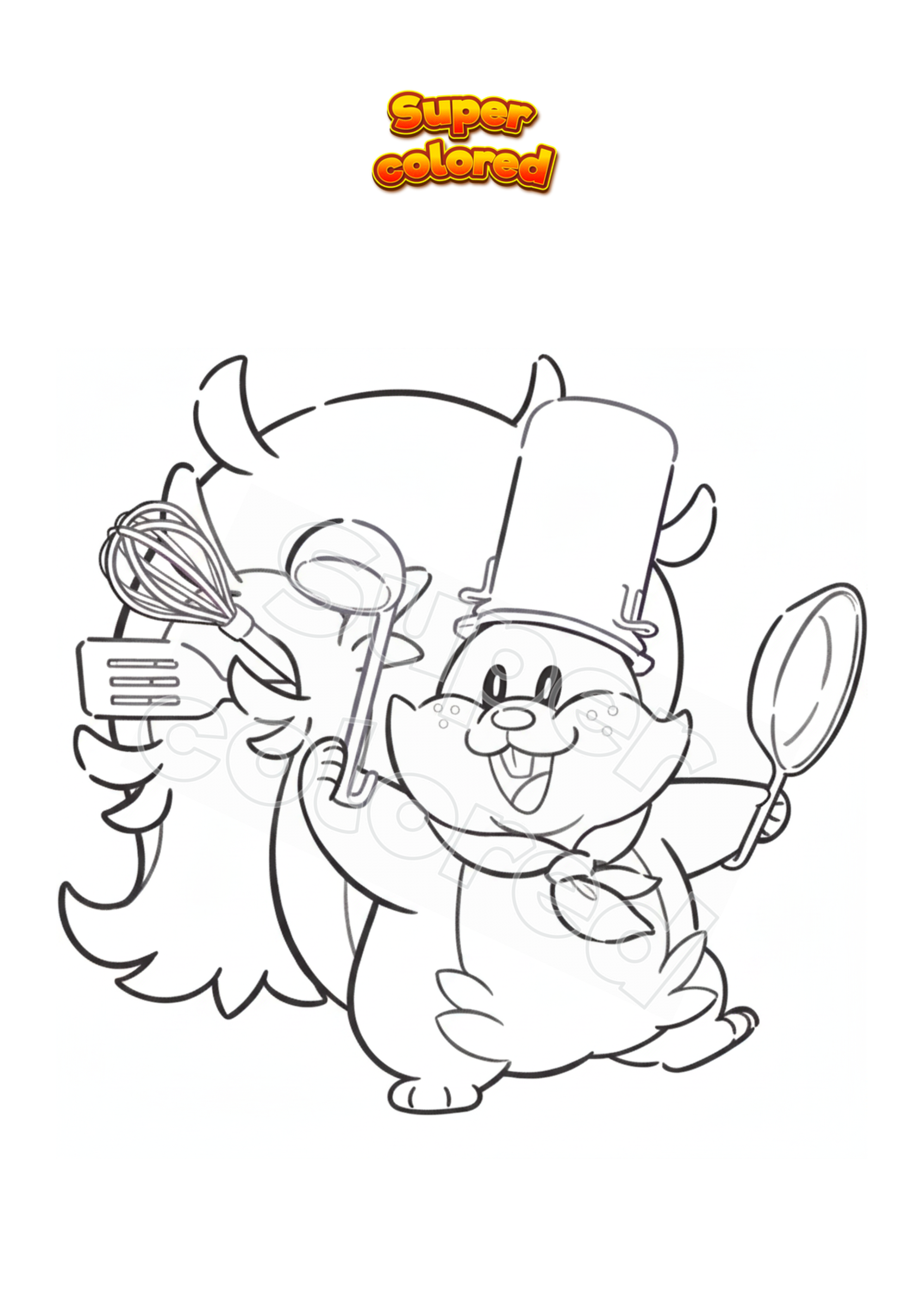 Disegno da colorare Chef Dente Pokemon Pokopia