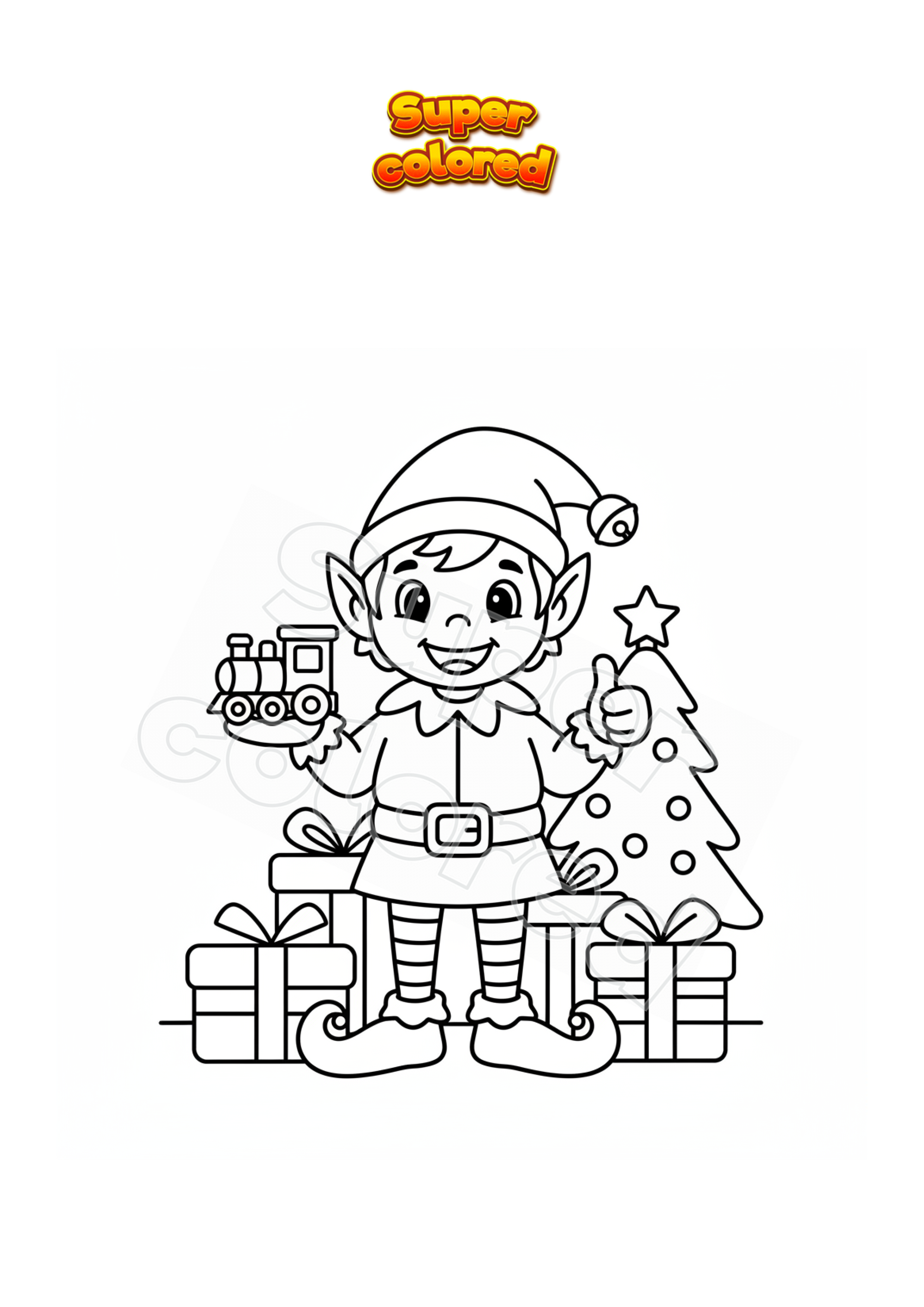 Disegno da colorare Elfo di natale