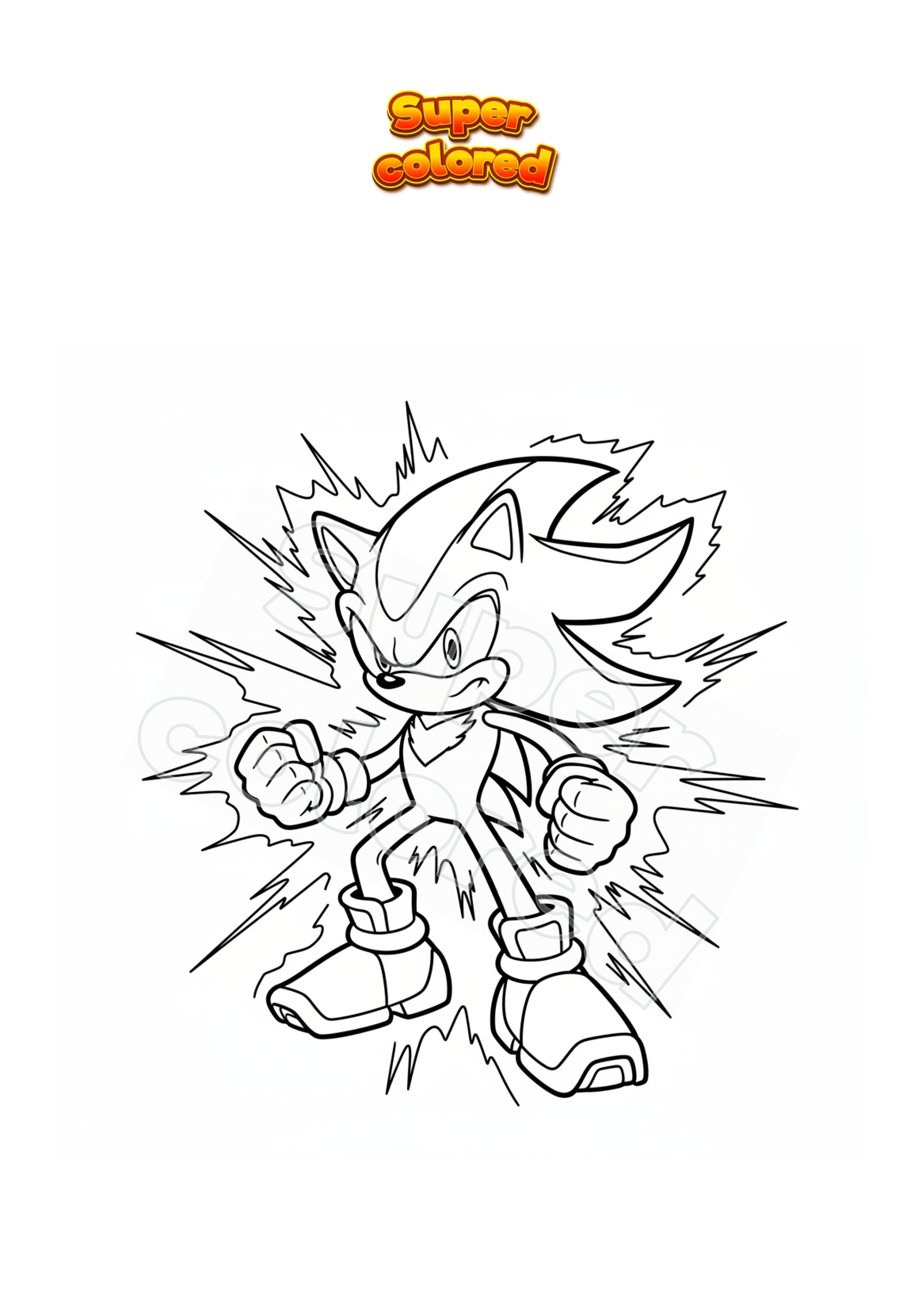 Disegno da colorare Shadow the hedgehog