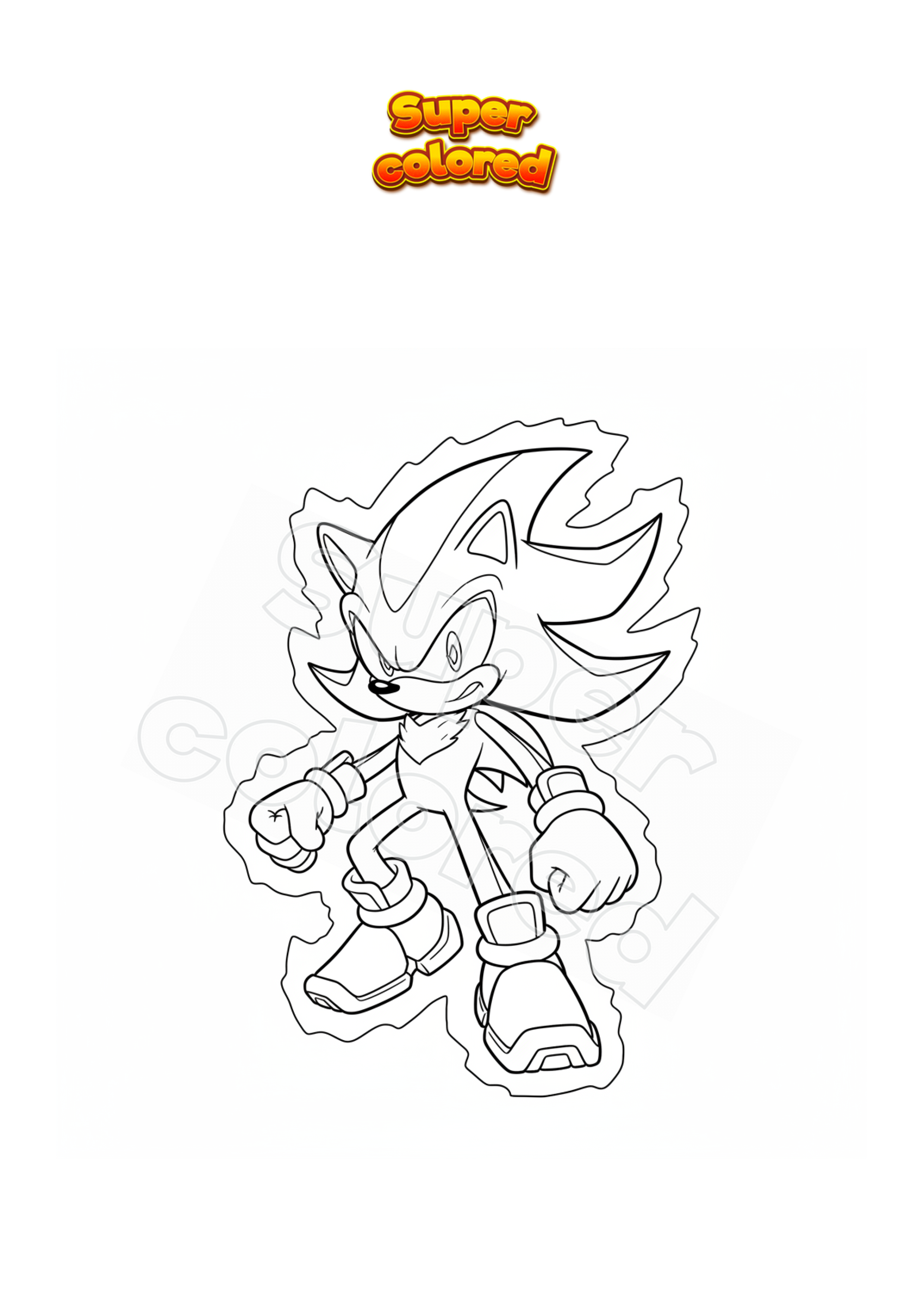 Disegno da colorare Hyper shadow the hedgehog