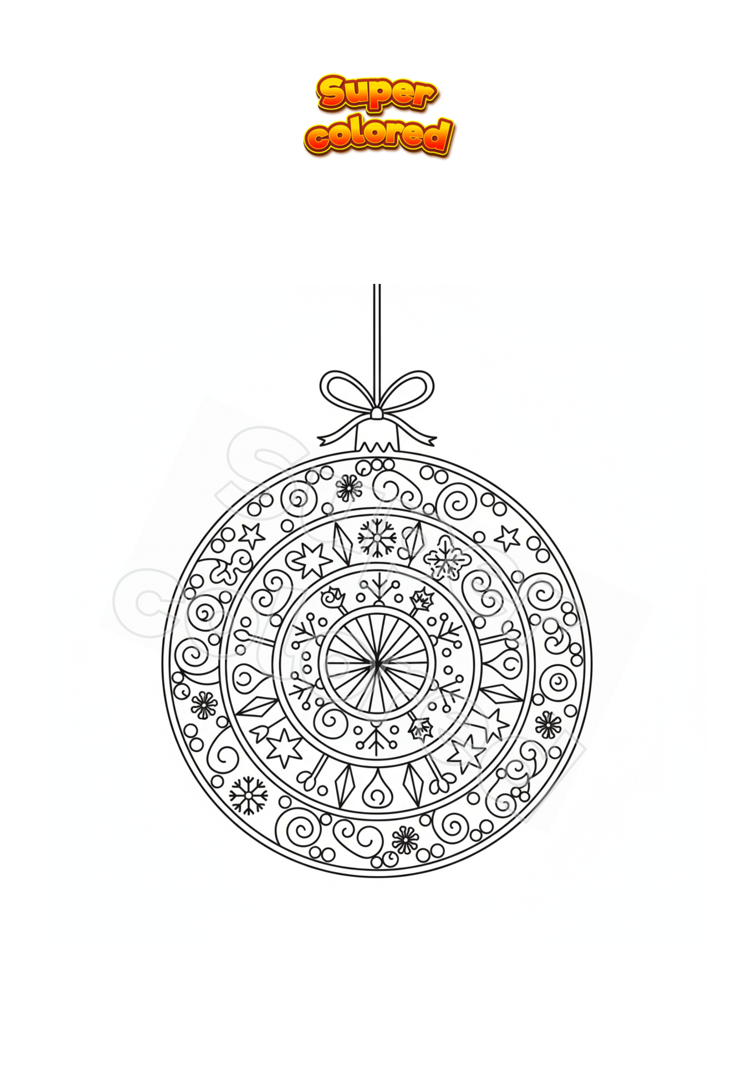 Disegno da colorare Pallina di natale mandala