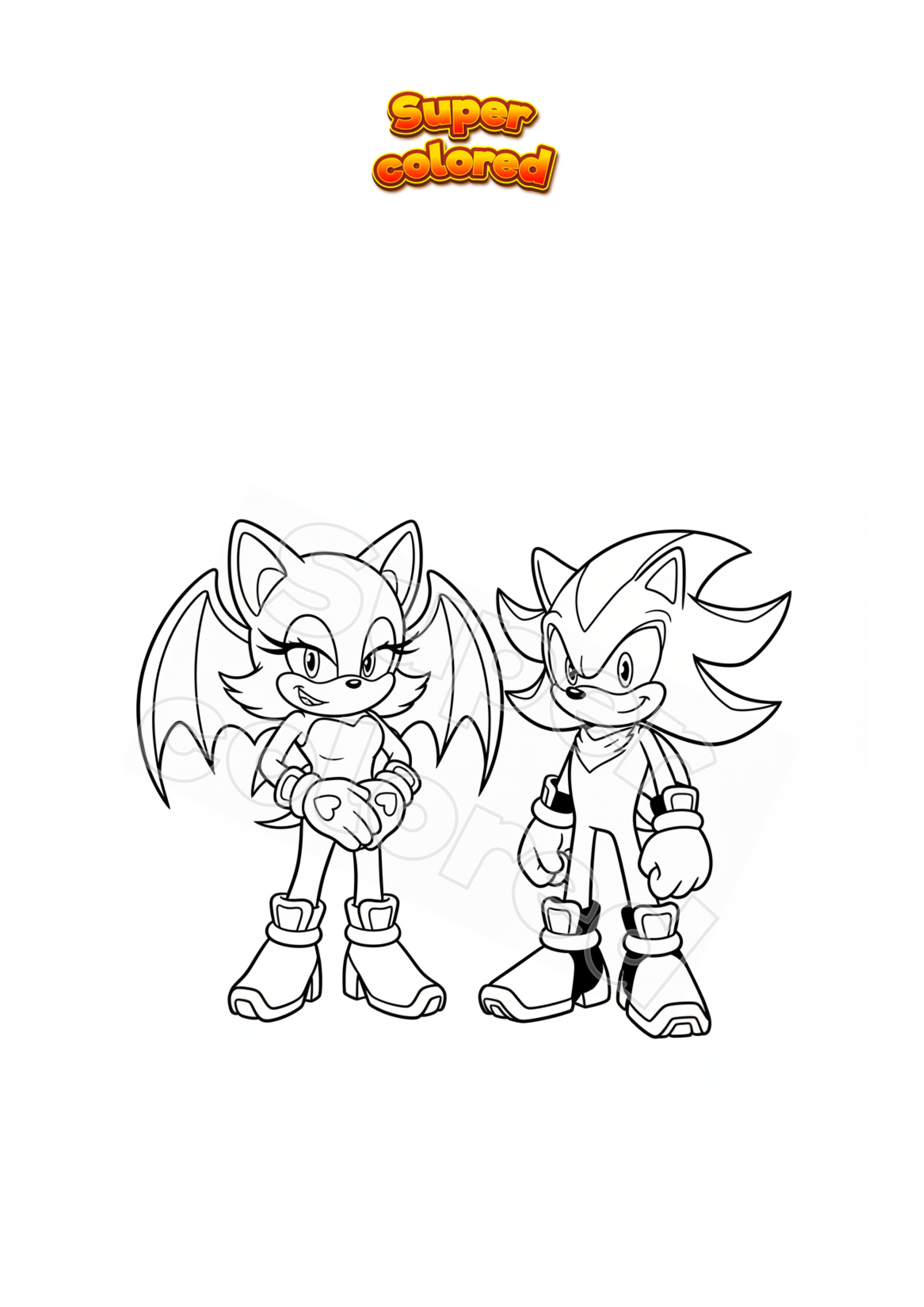 Disegno da colorare Rouge the bat and shadow