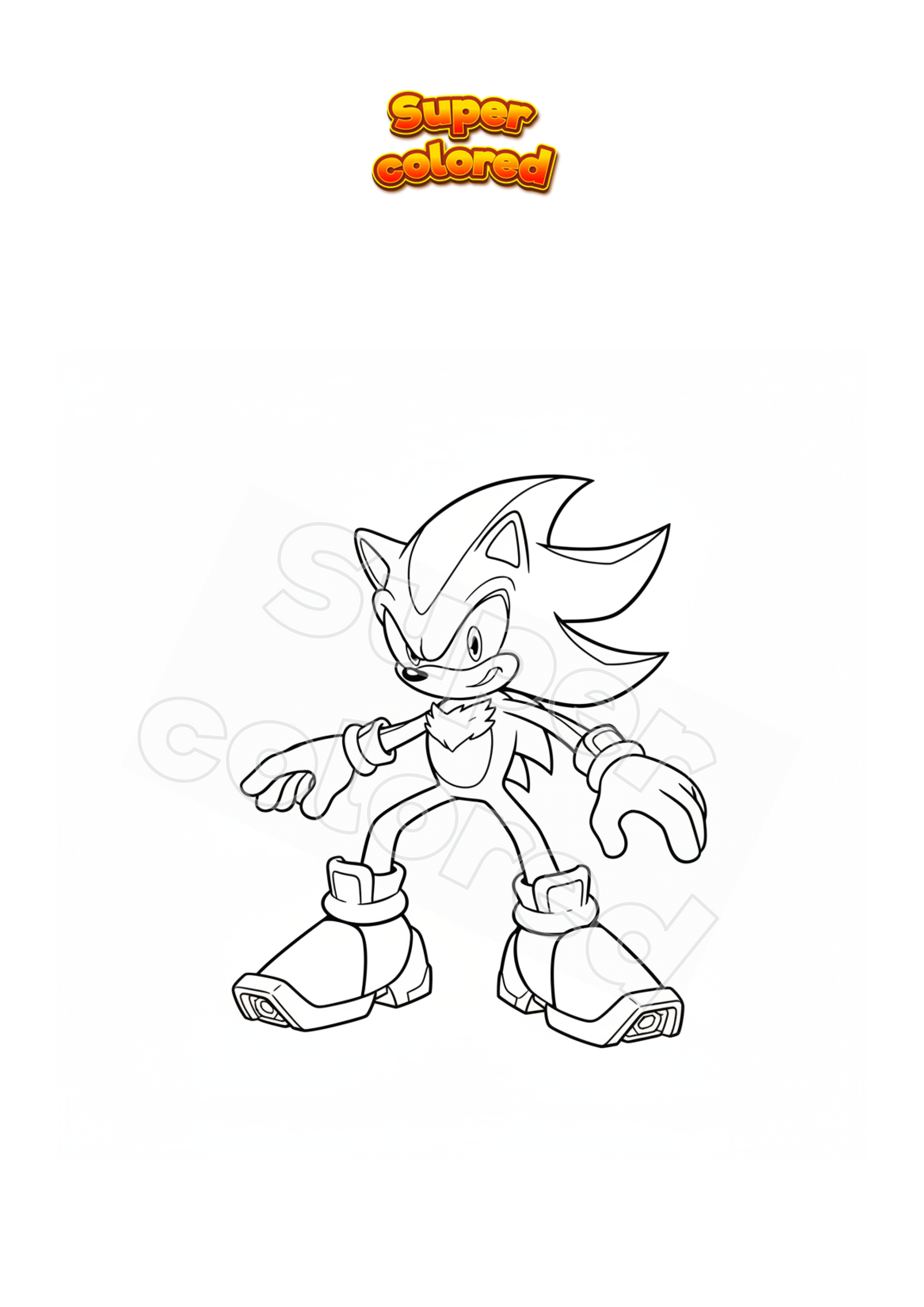 Disegno da colorare Hyper shadow the hedgehog